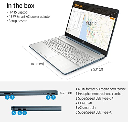 HP 15 Business Laptop Computer, AMD Ryzen 5 5500U, 15.6" FHD Display, Windows 11 Pro, 16GB RAM, 512GB SSD, SD Card Reader, Fast Charge, AC Smart pin, 32GB Durlyfish USB Card