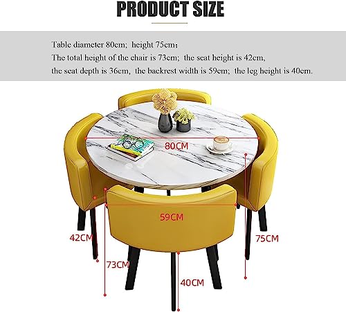 Dining Table and Chair Set, Folding Dining Table C Modern Business Negotiation Dining Table and Chair Combination,Coffee Table Conference Room Table,Leisure Area Home Balcony Small Round Table, Suitab