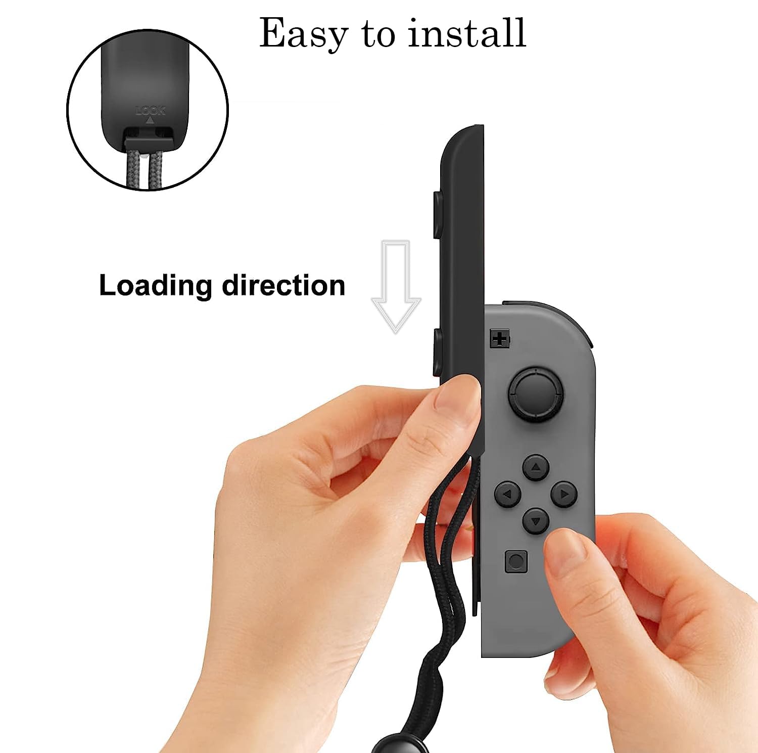 Wrist Strap Compatible with Switch Joycon, 2 Pack Switch Joy con Strip Replacement Accessories for Joy Con Controller Adjustable Tightness - Black