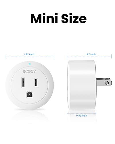 Ecoey Smart Plug - Smart Home Wi-Fi Outlet with Timing and Appointment Function, Smart Plugs with Voice Control, Familywell Pro/Tuya APP, ETL Listed, GW2001, 4 PACKS