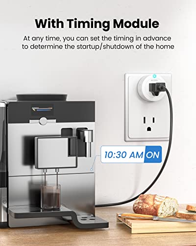 Ecoey Smart Plug - Smart Home Wi-Fi Outlet with Timing and Appointment Function, Smart Plugs with Voice Control, Familywell Pro/Tuya APP, ETL Listed, GW2001, 4 PACKS