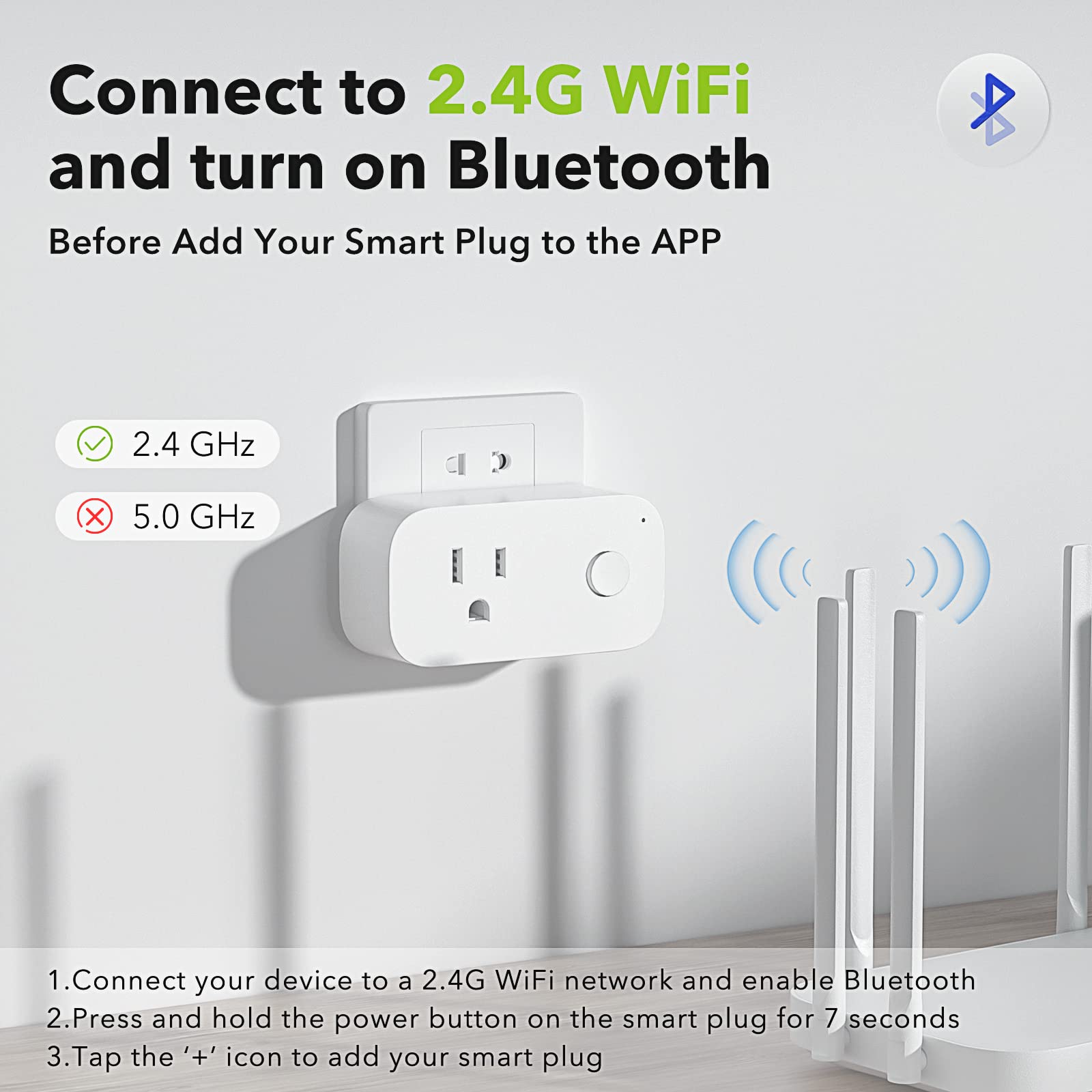 BN-LINK Smart Wi-Fi Plug Outlet Compatible with Alexa, Echo & Google Home, Remote Control, Timer Function, No Hub Required, 2.4G WiFi Only (4 Pack)