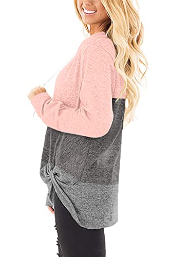 SAMPEEL Womens Tunics Tops leggings Fall Loose Fitting Sweaters Shirts Pink L