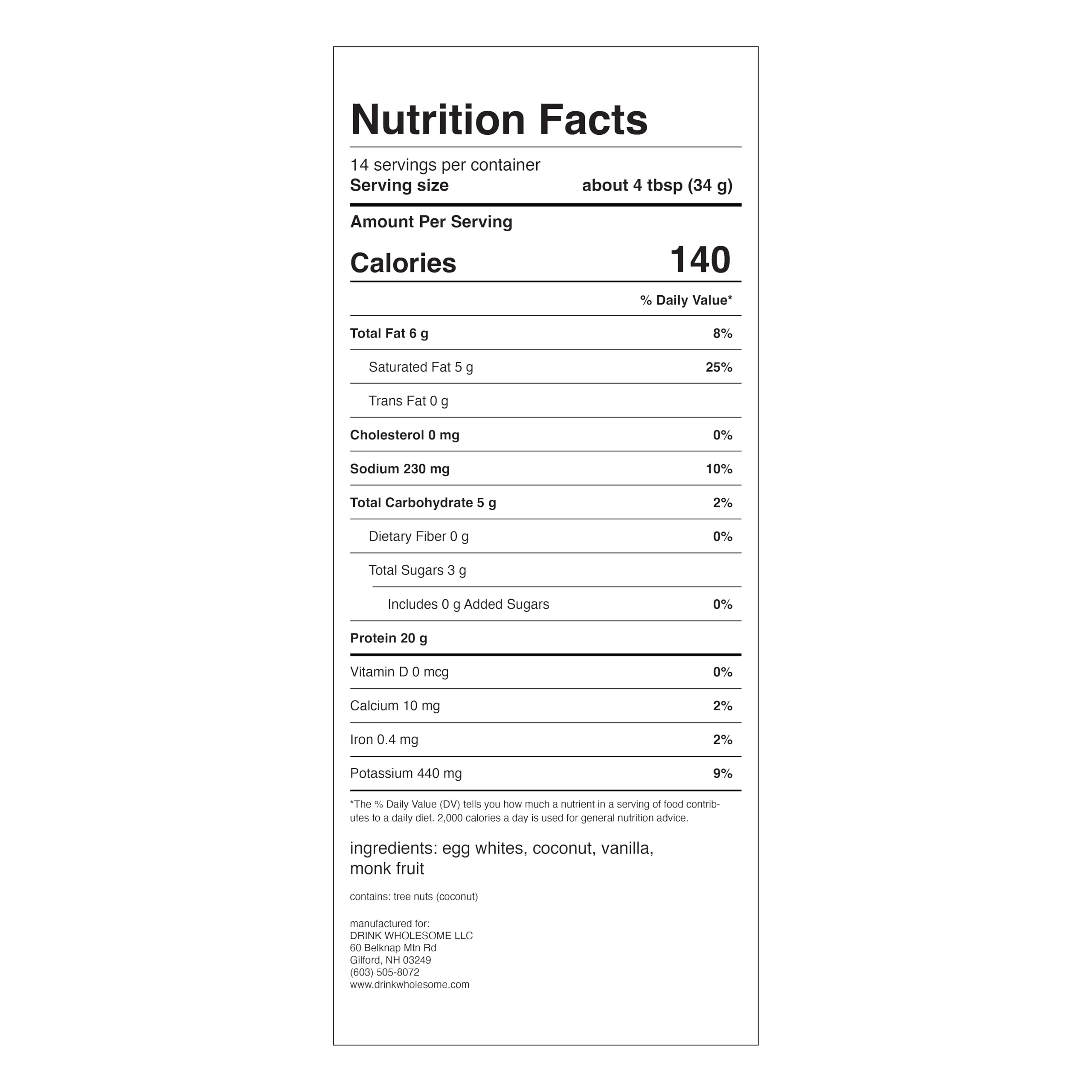 drink wholesome Vanilla Egg White Protein Powder | for Sensitive Stomachs | Gut Friendly | Dairy Free & Lactose Free | No Artificial Sweeteners | Carnivore & Paleo | Safe for Kids & Seniors