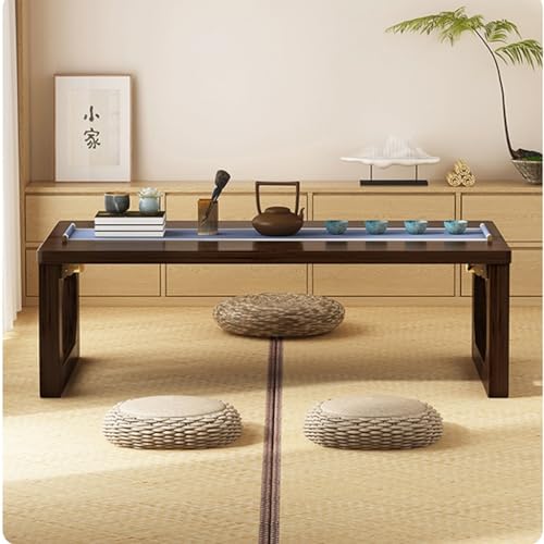 Foldable Coffee Table, Japanese Style Tatami Table, Classical Zen Tea Table, Meditation Table (Color : A, Size : 100 * 55 * 31cm)
