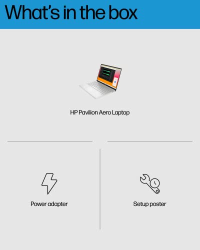HP Pavilion Aero 13 Laptop, AMD Ryzen 5 5625U, 8 GB RAM, 512 GB SSD, 13β WUXGA IPS Display, Windows 11 Home, 16:10 Aspect Ratio, Thin Design, Backlit Keyboard, Long Battery Life (13-be1010nr, 2022)