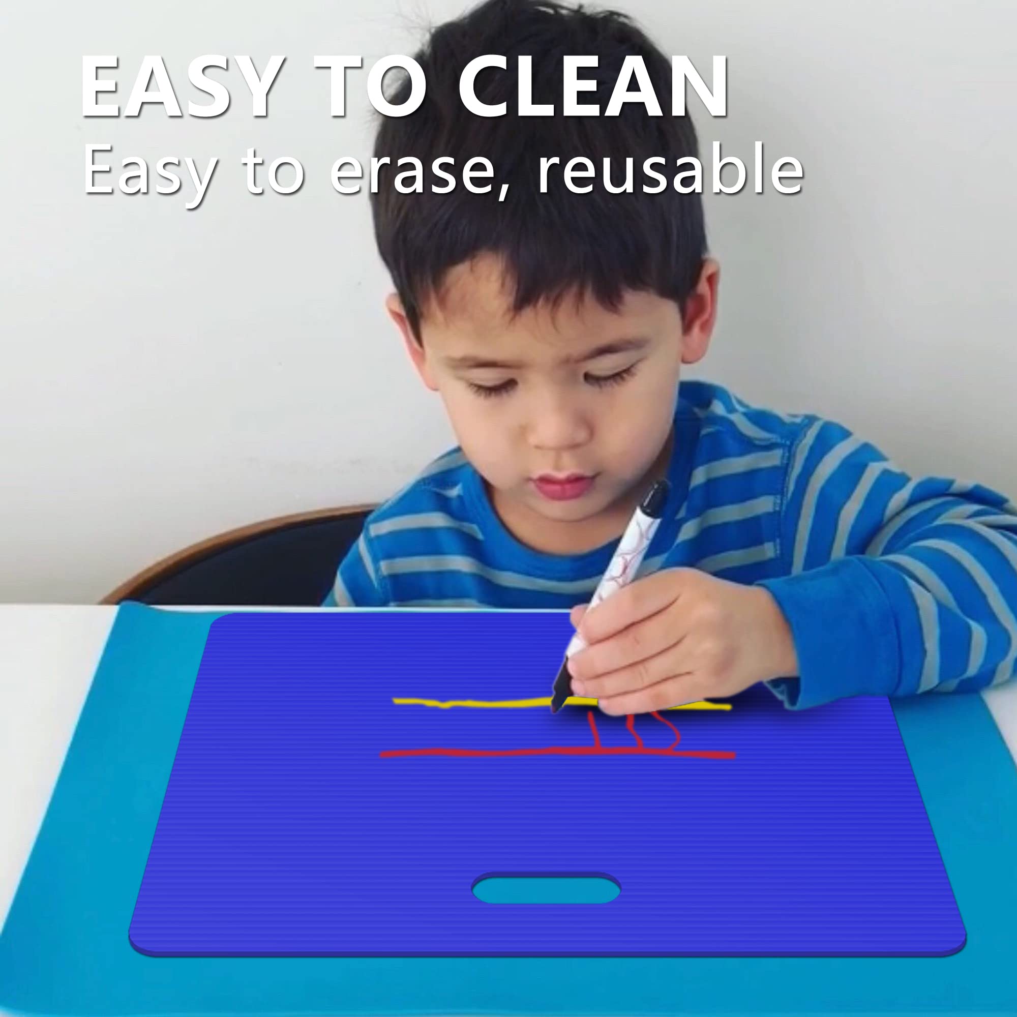 Privacy Shields 2 Pack Blue Durable Easy Carry Plastic Desk Dividers-Easy to Disinfect Classroom Dividers-Portable Divider-Re-usable Privacy Divider