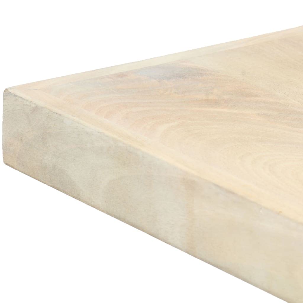 Dining Table,Retro Coffe Table,Conference Table,Industry Offic Table,Easy to Assemble,With a Steel Cross Frame,Fits Dinner Party, Study, Office Work, 55.1"x27.6"x29.5" Solid Bleached Mango Wood