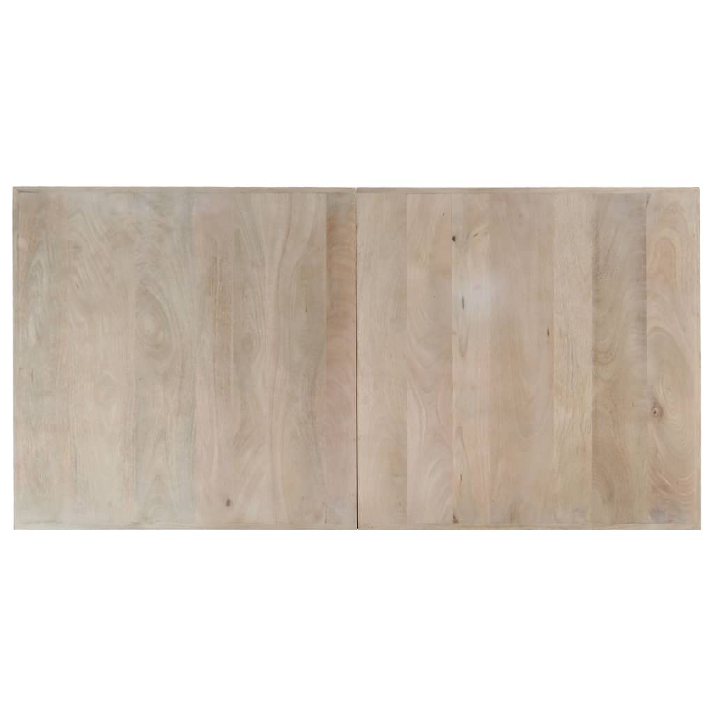 Dining Table,Retro Coffe Table,Conference Table,Industry Offic Table,Easy to Assemble,With a Steel Cross Frame,Fits Dinner Party, Study, Office Work, 55.1"x27.6"x29.5" Solid Bleached Mango Wood