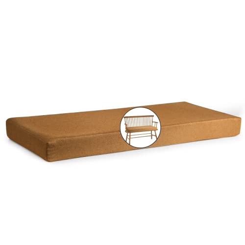 FINDEN Bench Cushion 45 inch, Non-Slip Bench Cushion for Indoor/Outdoor Furniture, Long Seat Cushion for Window Patio Piano Garden Storage, (45x18x3) Brown