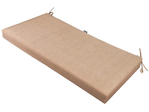 SewKer Outdoor Bench Cushion 44 x 18 Inch Waterproof Patio Furniture Cushions, High Density Foam Never Deform (TAN)