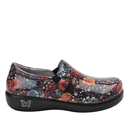 Alegria Women's Kara Slip-On Comfortable Women's Nursing, Service, Healthcare Professional Shoes Midnight Garden 8-8.5 Wide Width US