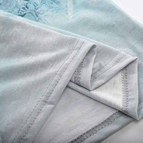 SMIDOW Trendy Summer Tops for Women 2023 Casual Loose Fit Short Sleeve v Neck Shirts Ethnic Style Graphic Tees Blouse