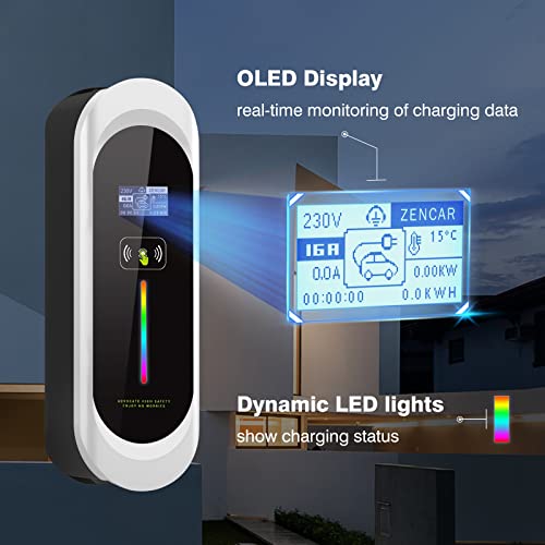 Keruida Level 2 EV Charger 32Amp 240V, Portable EV Charger with NEMA 14-50 Plug SAE J1772 Cable, Home EV Charging Station Adjustable Currents 10A-32A, with EV Charger Holder, Timing Delay