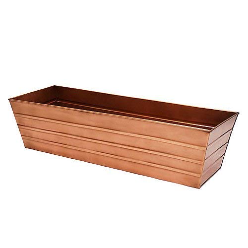 Achla Designs Copper PlatedWindow Flower Box Planter-Small (22" L x 6" W x 5" H)