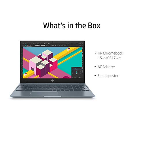 HP Chromebook 15.6" Full HD 1920 x 1080 Touchscreen Intel Core i3-8130U Intel UHD Graphics 620 4GB SDRAM 128GB eMMC Audio by B&O Ceramic White/Cloud Blue Backlit Keyboard Chrome OS (Renewed)