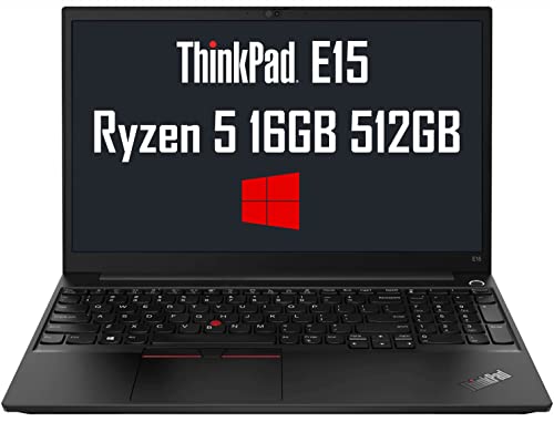 Latest Lenovo ThinkPad E15 15.6" FHD (16GB DDR4 RAM, 512GB PCIe SSD, AMD 6-Core Ryzen 5 4500U (Beat i7-8750H)), Full HD IPS Business Laptop, Type-C, HDMI, Webcam, Windows 10 Pro / Windows 11 Pro