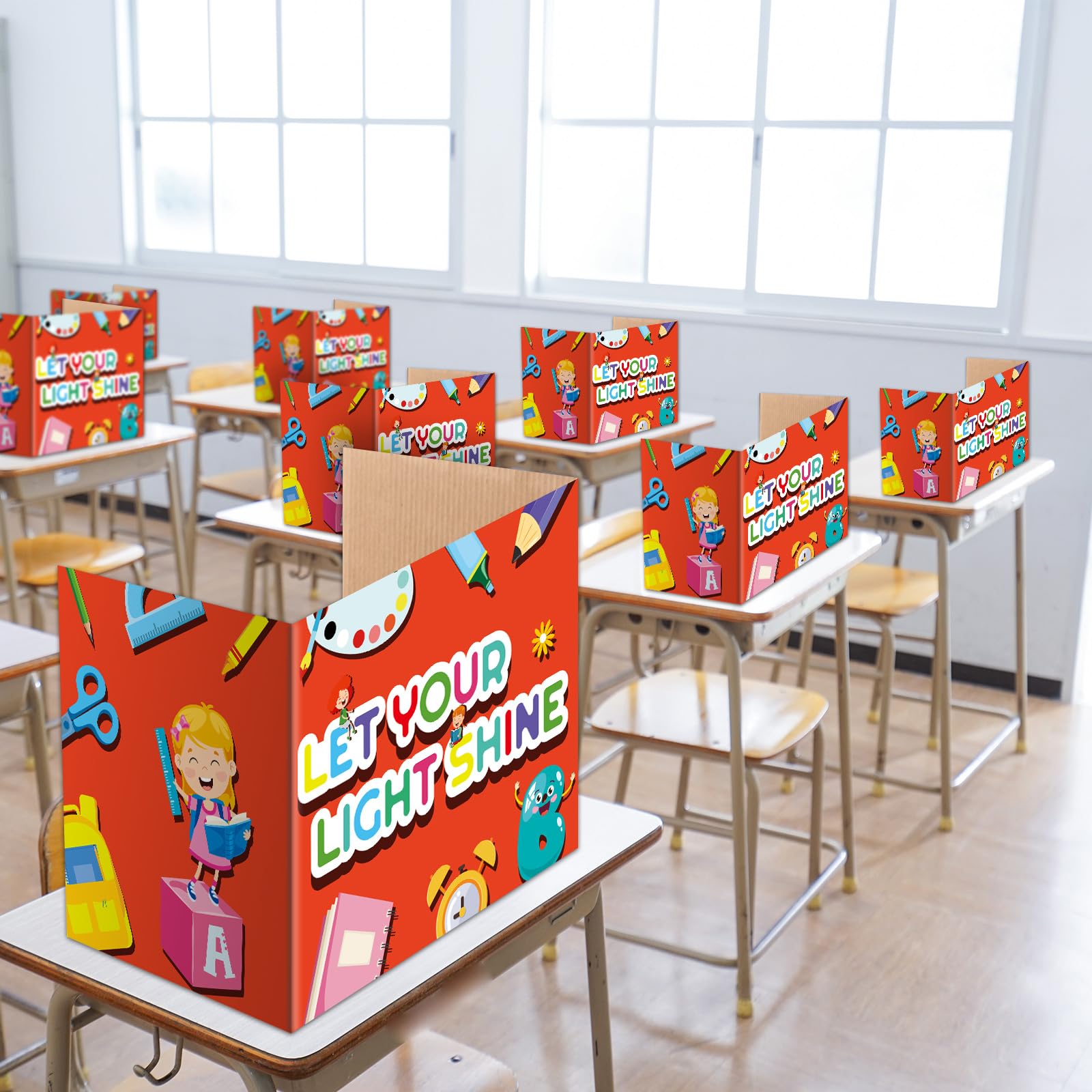 36 Pcs Privacy Boards Bulk, Large Privacy Folders with Bright Color Classroom Desk Shields Dividers, Desk Table Privacy Boards for School Teacher Student Test Study Office, 39 x 14 Inch (Sweet)