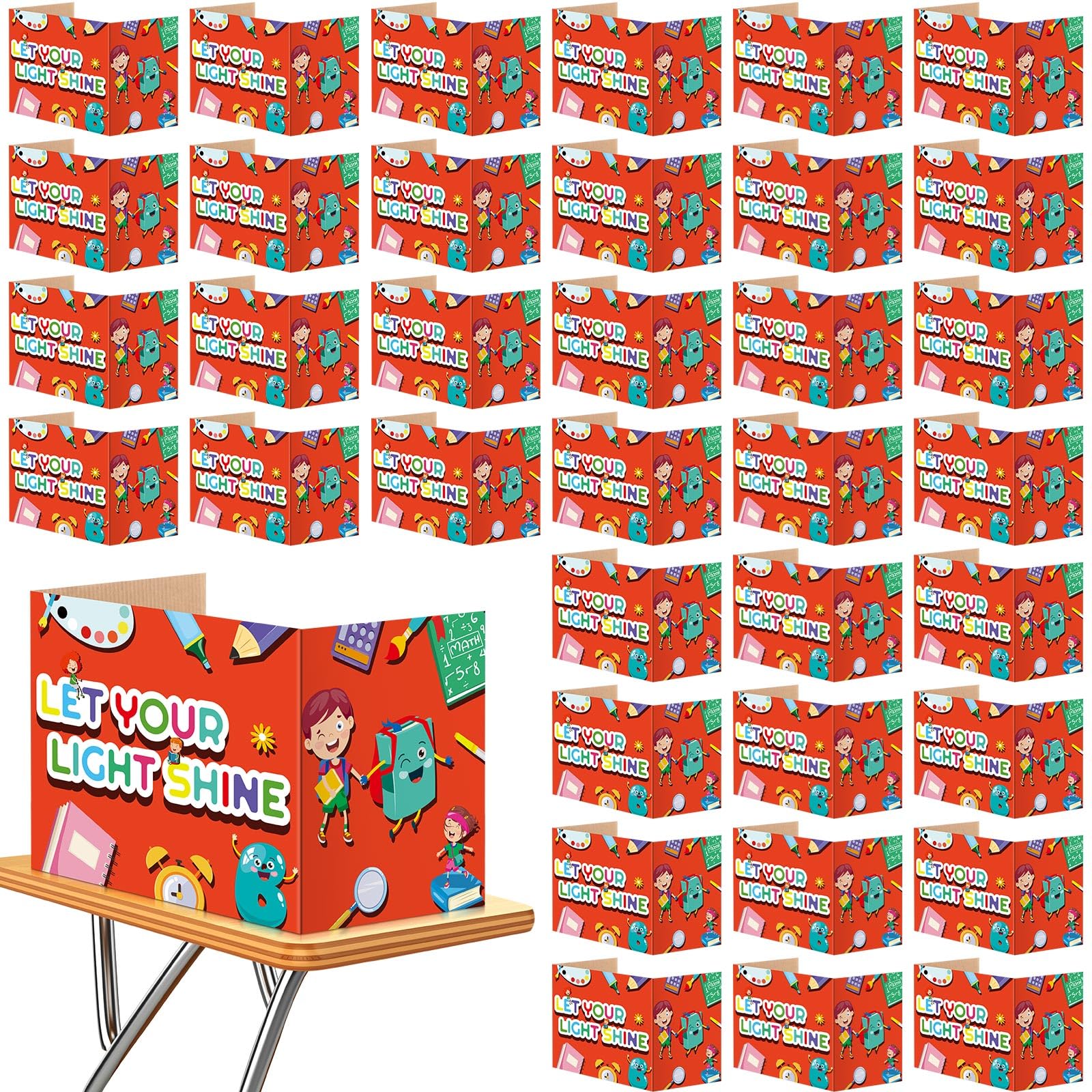 36 Pcs Privacy Boards Bulk, Large Privacy Folders with Bright Color Classroom Desk Shields Dividers, Desk Table Privacy Boards for School Teacher Student Test Study Office, 39 x 14 Inch (Sweet)