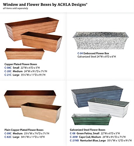 Achla Designs Copper PlatedWindow Flower Box Planter-Small (22" L x 6" W x 5" H)