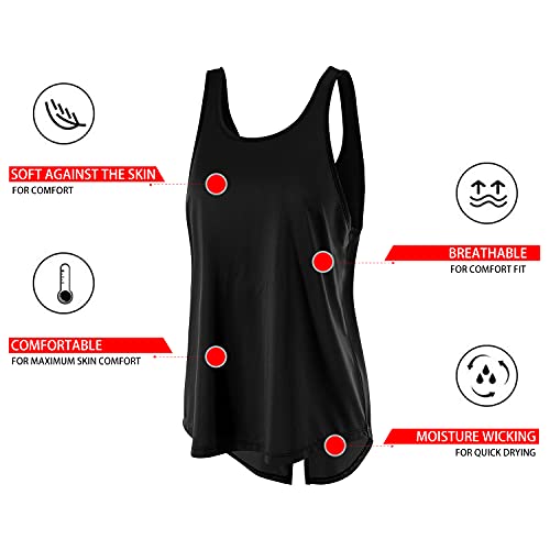 Athletic Tank Tops for Women Loose fit 3 Pack Open Back Strappy Yoga Workout Running Shirt Womens Shirts Summer