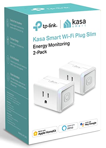 Kasa Smart KP125P2 Plug Mini 15A, Apple HomeKit Supported, Smart Outlet Works with Siri, Alexa & Google Home, No Hub Required, UL Certified, Scheduling, Timer, 2.4G WiFi Only, 2-Pack, White