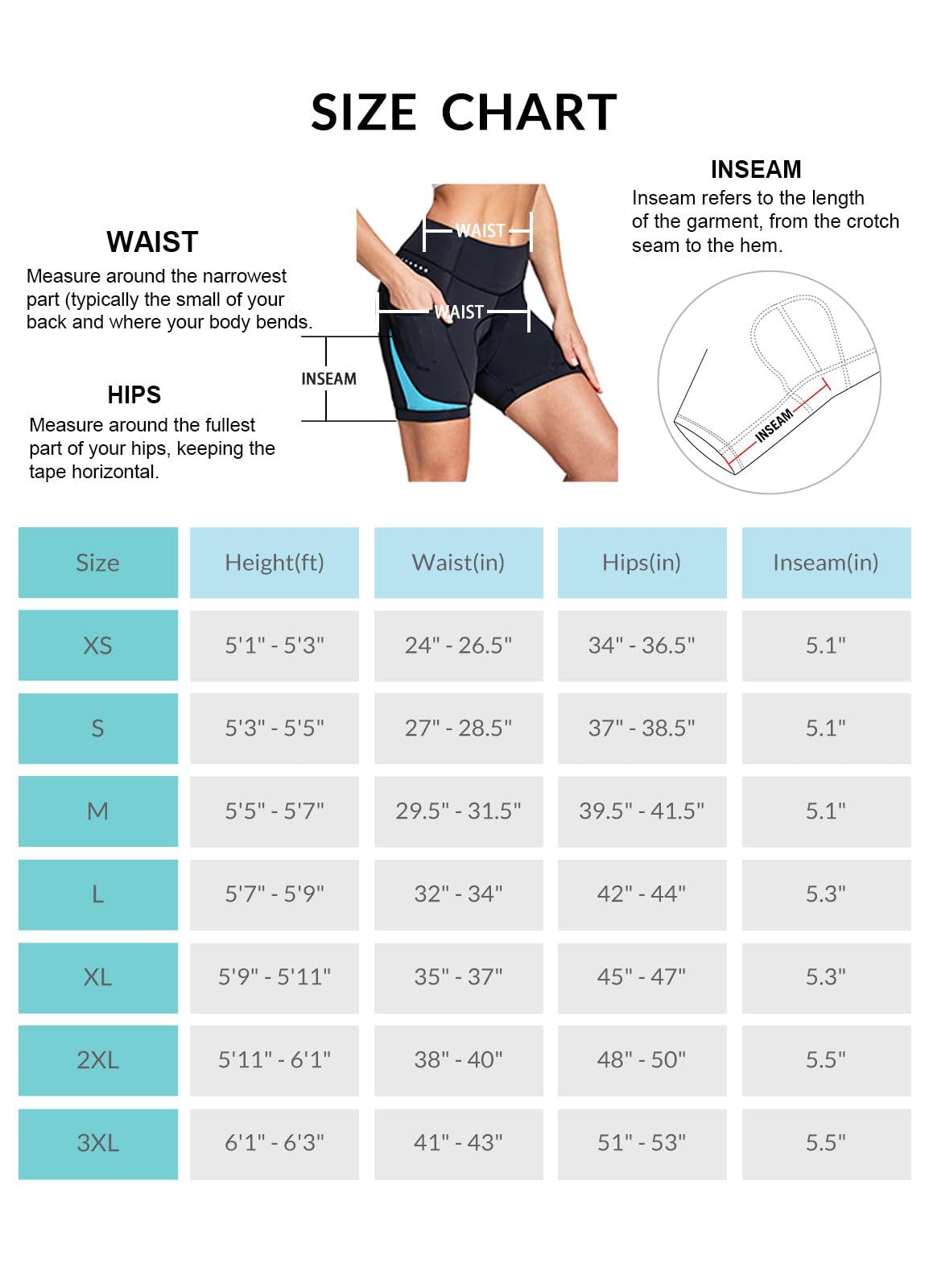 BALEAF 4D Padded Bike Shorts Women Cycling Underwear Gel Padding Pockets Blue L