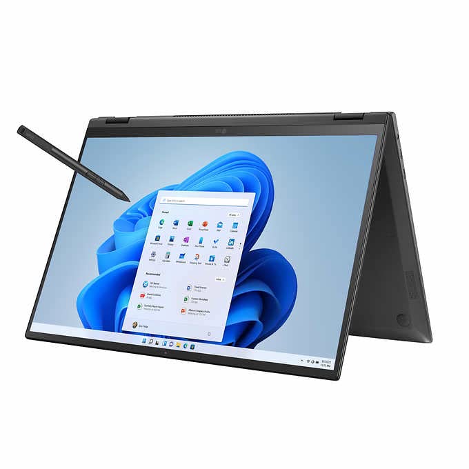 LG 2022 Gram 16 2-in-1 Laptop: 12th Gen Core i7-1260P, 16" WQXGA (2560x1600) Touchscreen, 16GB RAM, 512GB SSD, Stylus, Windows 11-16T90Q (Renewed)
