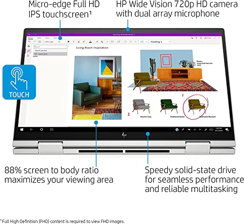 HP Envy x360 2-in-1 15.6" FHD Touchscreen Laptop, Intel Core i5-1135G7, 16GB RAM 512GB SSD, Wi-Fi, Bluetooth, HDMI, Webcam, Backlit Keyboard, Fingerprint Reader, Windows 11 Home, Natural Silver