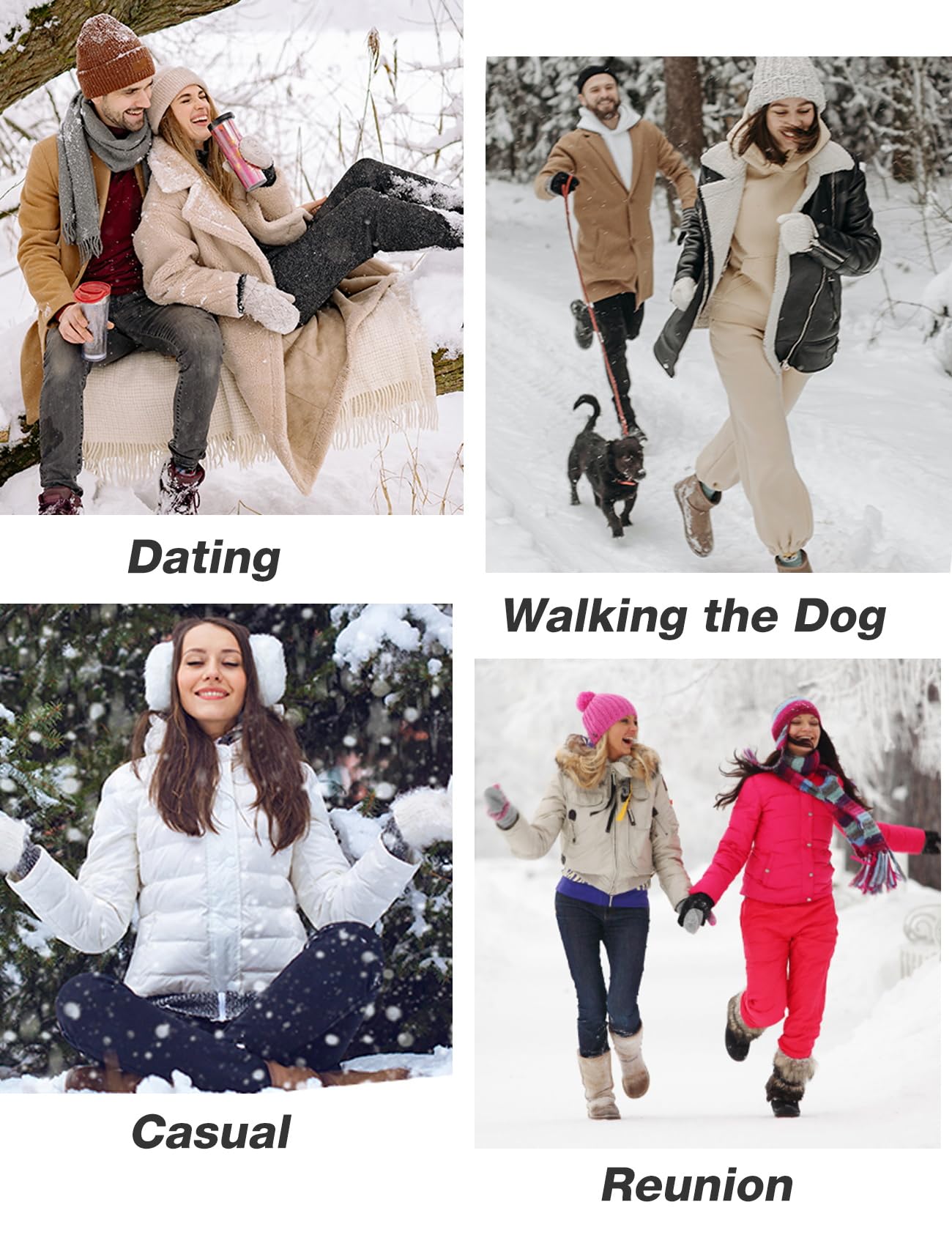 Flygo Women's Winter Warm Fleece Joggers Pants Sherpa Lined Athletic Active Sweatpants(Large, Black)
