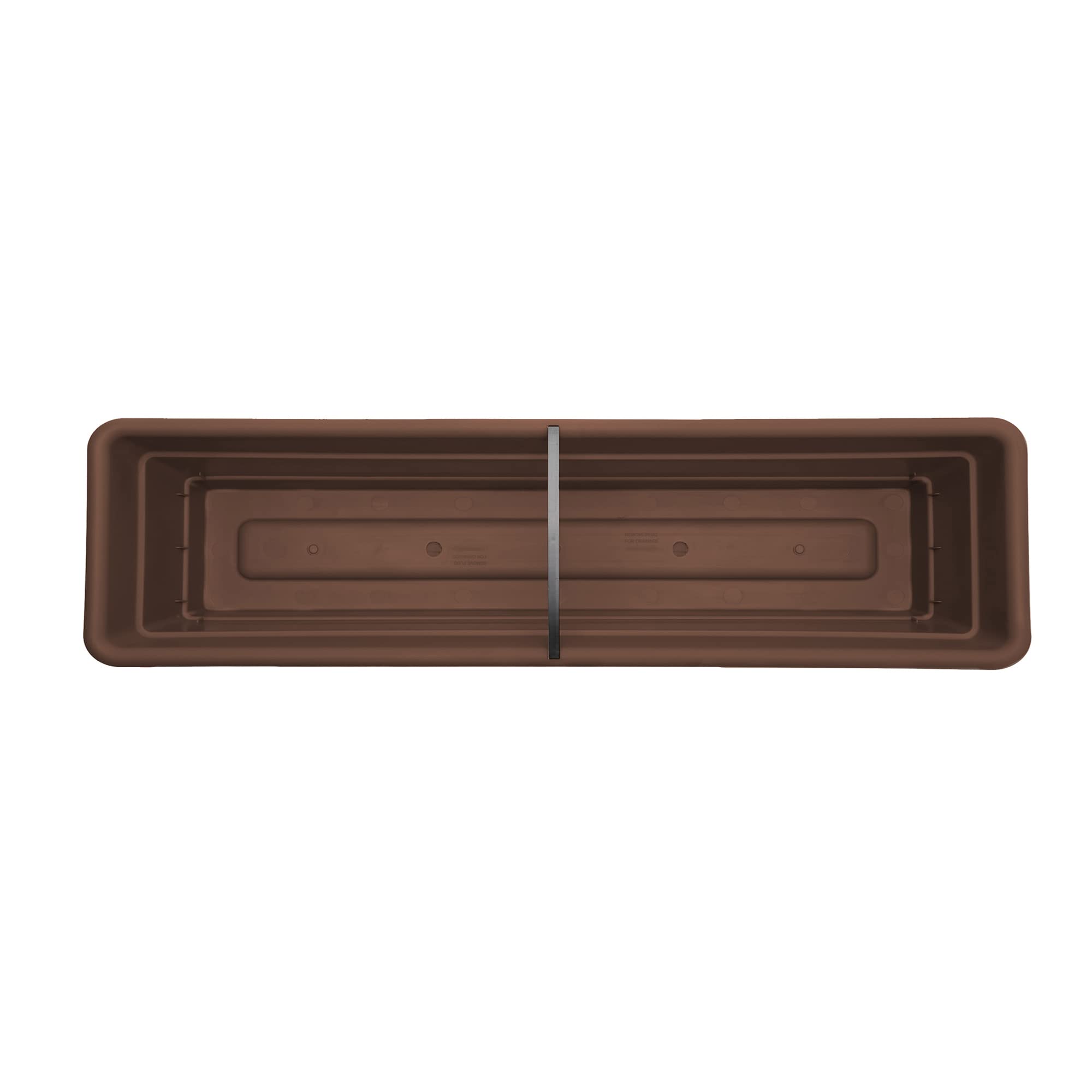 Bloem Dura Cotta Window Box Planter: 24" - Chocolate - with Tray, Weatherproof Resin Box, Removable Tray for Indoor & Outdoor Use, Gardening, 3 Gallon Capacity