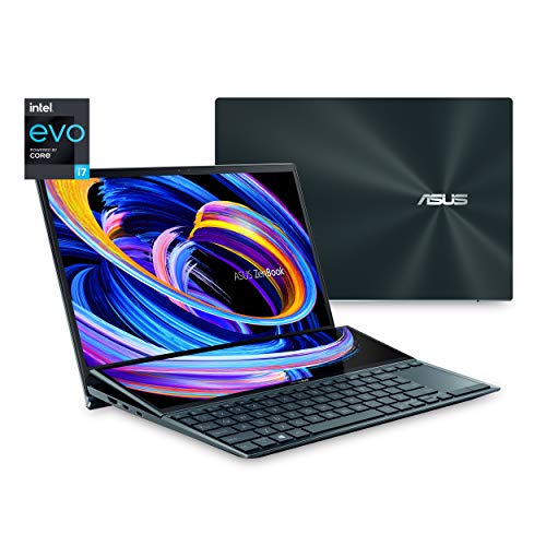 ASUS ZenBook Duo 14 UX482 14â FHD NanoEdge Touch Display, Intel Evo Platform, Core i7-1165G7, 8GB RAM, 512GB PCIe SSD, Innovative ScreenPad Plus, Windows 10 Home, Celestial Blue, UX482EA-DS71T