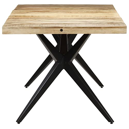BUKSCYJS Multifunctional Dining Room Table,Dining Room Table,Dining Table,Strong and Sturdy Suitable for Kitchen,Dining Room,Living Room 63"x31.5"x29.9" Rough Mango Wood
