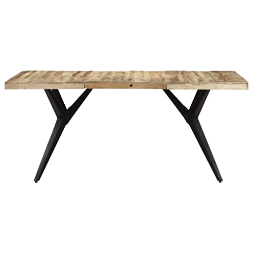 BUKSCYJS Multifunctional Dining Room Table,Dining Room Table,Dining Table,Strong and Sturdy Suitable for Kitchen,Dining Room,Living Room 63"x31.5"x29.9" Rough Mango Wood