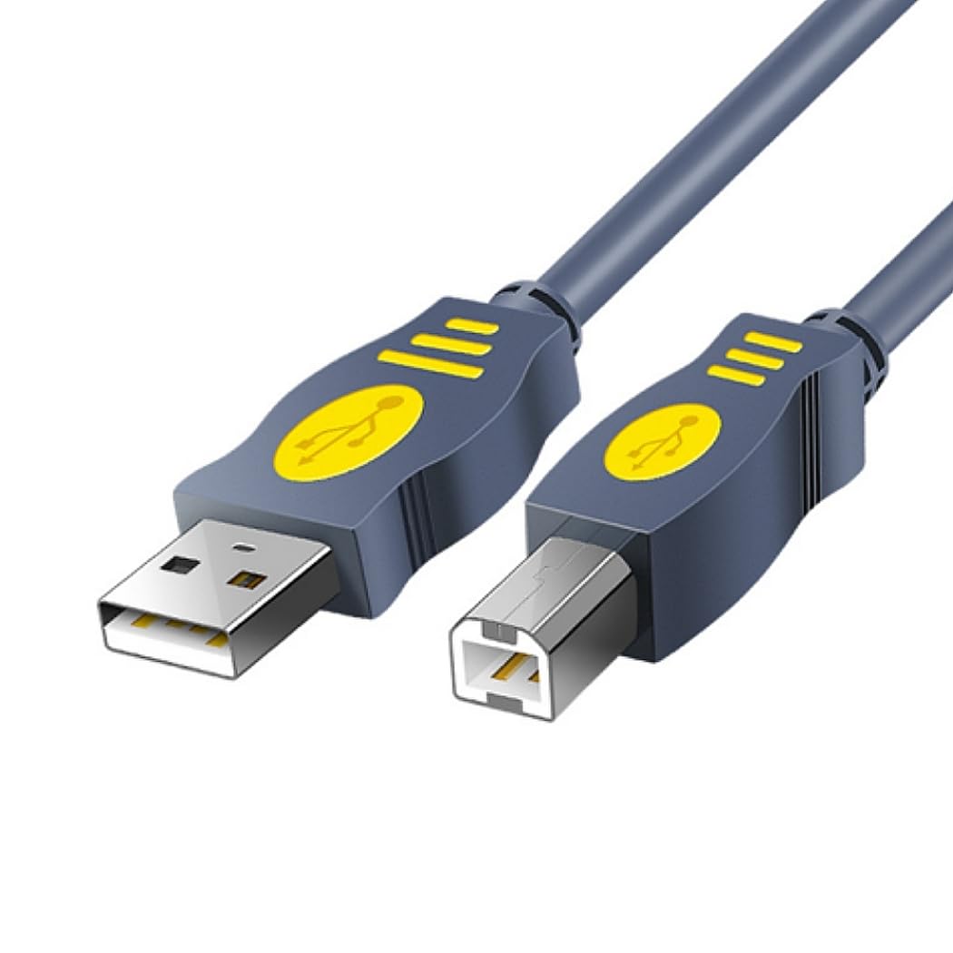 Qjin USB 2.0 Printer Cable for HP DeskJet 4155e 2755e, Smart Tank 5000, Canon PIXMA, Epson, Brother, Samsung, Lexmark Printer, 10 Feet