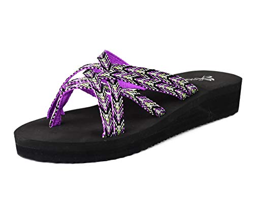 Nova Utopia Women's Casual Summer Flip-Flop Wedge Sandals, NF Utopia Women's NFLS22 Purple 9