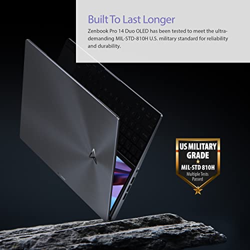 ASUS Zenbook Pro 14 Duo 14.5†2.8K OLED Touch, 120Hz Refresh Rate, ScreenPad Plus, Intel i9-12900H CPU, RTX 3050Ti, 32GB RAM, 1TB SSD, Windows 11 Home, Tech Black, UX8402ZE-DB96T