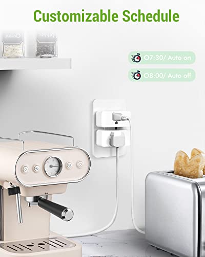 Aubess Smart Plugs with Energy Monitoring, Smart Plugs That Work with Alexa & Google Assistant, Smart Home Wi-Fi Outlet with 7 Days Programmable Timer, Powerd by VeSync APP, 10Amp, 1200W Max, White