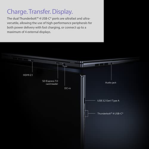 ASUS Zenbook Pro 14 Duo 14.5†2.8K OLED Touch, 120Hz Refresh Rate, ScreenPad Plus, Intel i9-12900H CPU, RTX 3050Ti, 32GB RAM, 1TB SSD, Windows 11 Home, Tech Black, UX8402ZE-DB96T
