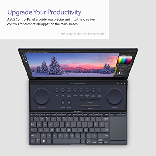 ASUS Zenbook Pro 14 Duo 14.5†2.8K OLED Touch, 120Hz Refresh Rate, ScreenPad Plus, Intel i9-12900H CPU, RTX 3050Ti, 32GB RAM, 1TB SSD, Windows 11 Home, Tech Black, UX8402ZE-DB96T