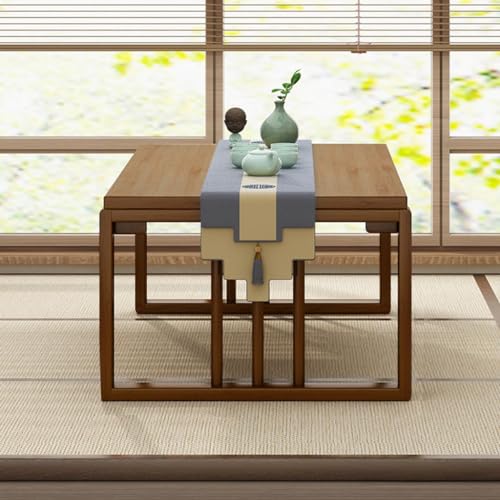 Bamboo Foldable Coffee Table, Japanese Tatami Table, Retro Meditation Low Table, 13 inch Tall Meditation Table (Color : A, Size : 70 * 42 * 33cm)
