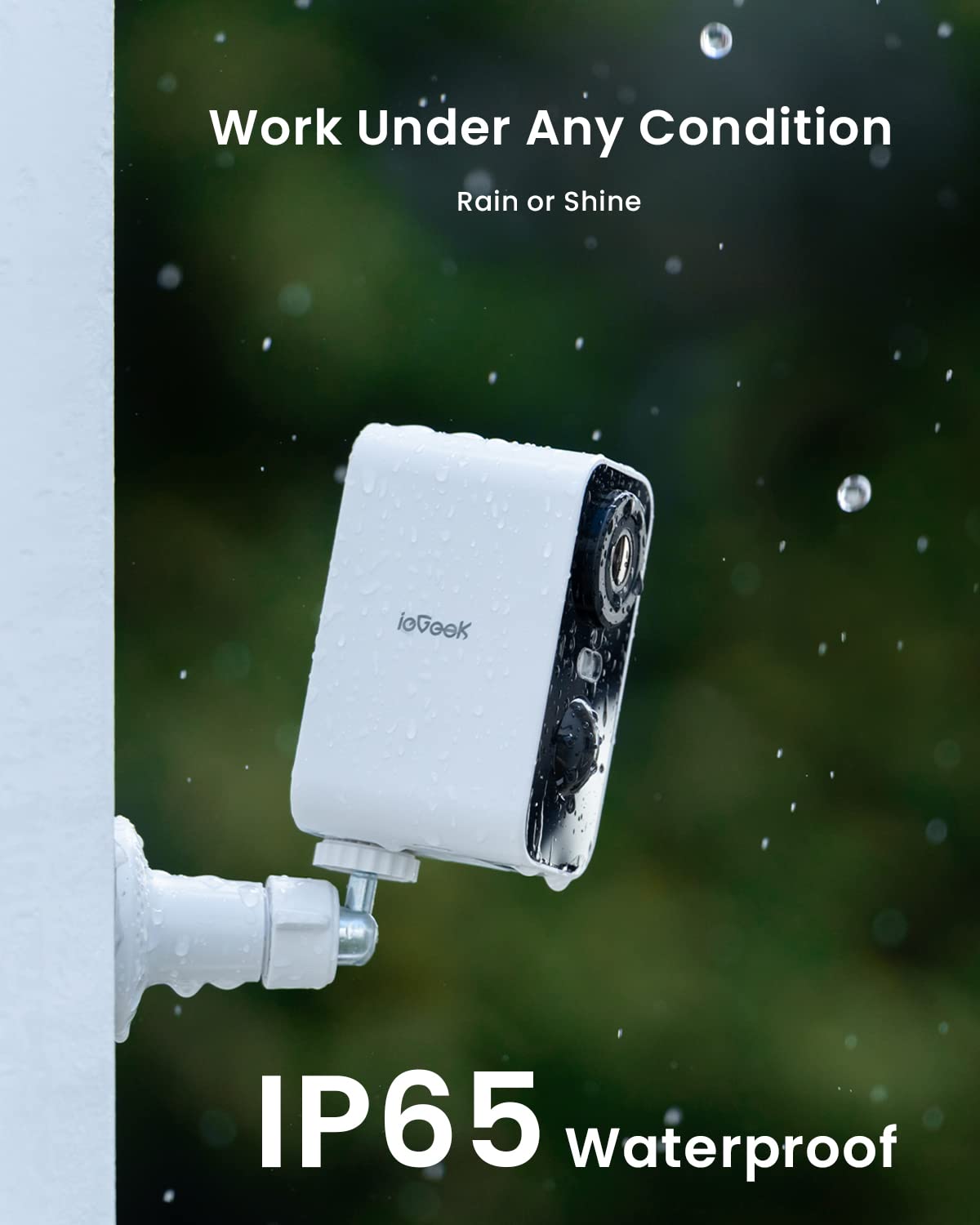 Solar Security Cameras Wireless Outdoor, ieGeek 2 Pack 2K WiFi Battery Camera System for Home Surveillance, Battery Powered Cam with 3MP Color Night Vision, PIR, AI, 2-Way Talk, IP65, Works with Alexa