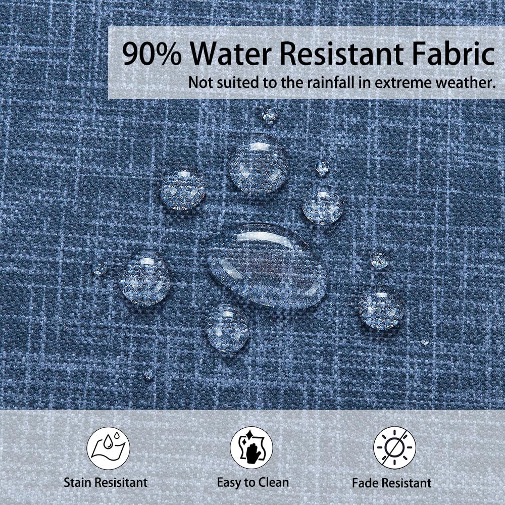 Magpie Fabrics Patio Bench Cushion Cover 45x18x3 Inch, NO Insert! Water&Fade Resistant Outdoor Loveseat Replacement Cover with Zipper (Navy Blue Textured)