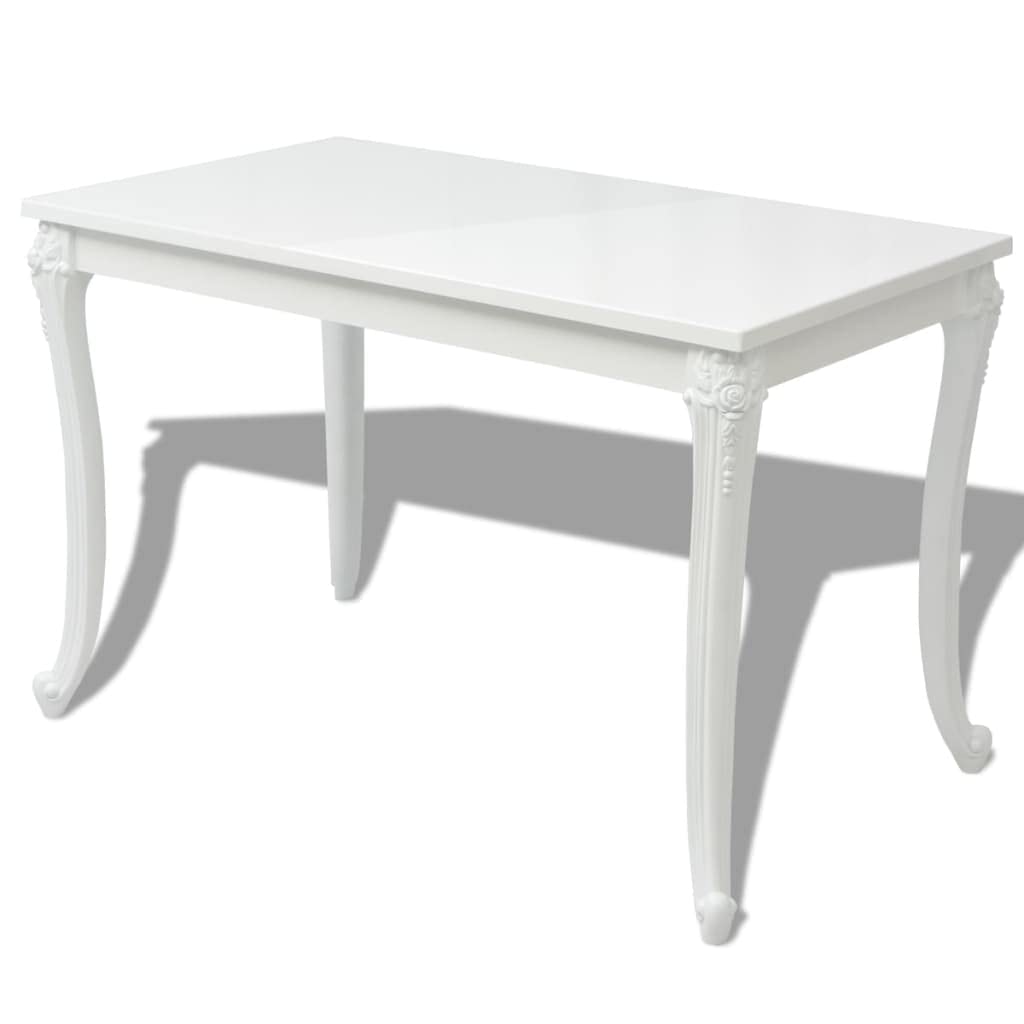 YUHI-HQYD Dining Table,Industry Offic Table,Kitchen Home Furniture, Living Room Table,Rectangle Conference Table,Great for Meeting Rooms, Dining Room, Lobby,Cafes, 45.7"x26"x30" High Gloss White