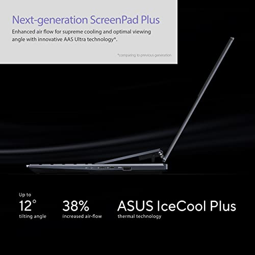 ASUS Zenbook Pro 14 Duo 14.5†2.8K OLED Touch, 120Hz Refresh Rate, ScreenPad Plus, Intel i9-12900H CPU, RTX 3050Ti, 32GB RAM, 1TB SSD, Windows 11 Home, Tech Black, UX8402ZE-DB96T
