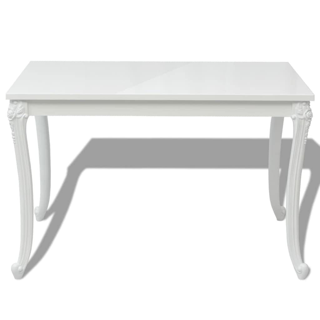 YUHI-HQYD Dining Table,Industry Offic Table,Kitchen Home Furniture, Living Room Table,Rectangle Conference Table,Great for Meeting Rooms, Dining Room, Lobby,Cafes, 45.7"x26"x30" High Gloss White