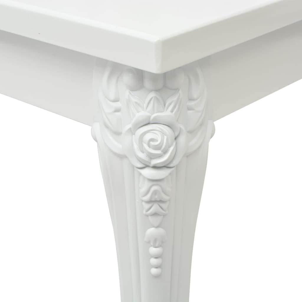 YUHI-HQYD Dining Table,Industry Offic Table,Kitchen Home Furniture, Living Room Table,Rectangle Conference Table,Great for Meeting Rooms, Dining Room, Lobby,Cafes, 45.7"x26"x30" High Gloss White