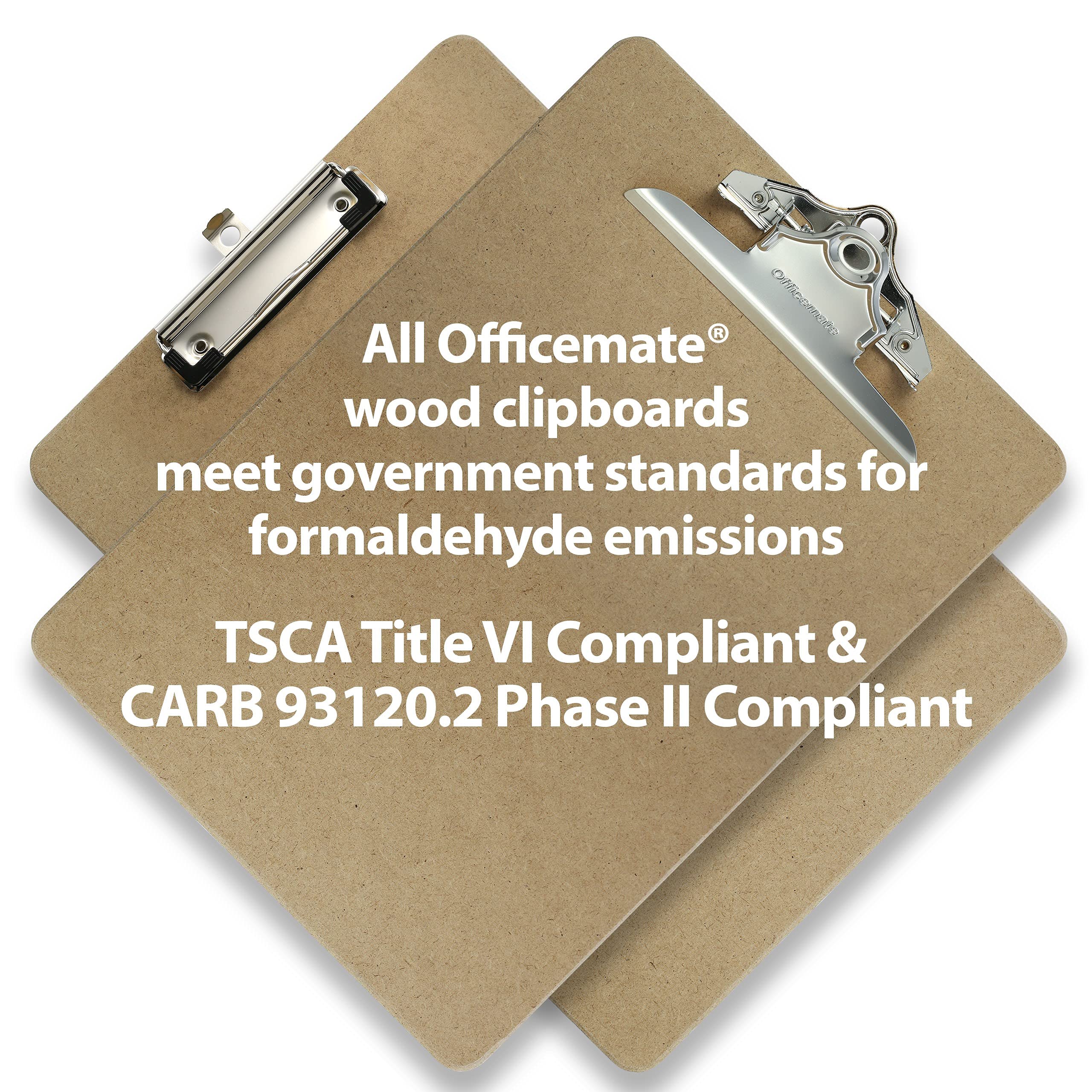 Officemate Recycled Wood Clipboards, Low Profile Clip, 6 Pack Clipboards, Letter Size (9 x 12.5 Inches), Brown (83806)
