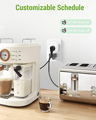 Aubess Smart Plugs with Energy Monitoring, 15Amp Smart Plugs That Compatible with Alexa & Google Assistant, Smart Home Wi-Fi Outlet with 7 Days Programmable Timer