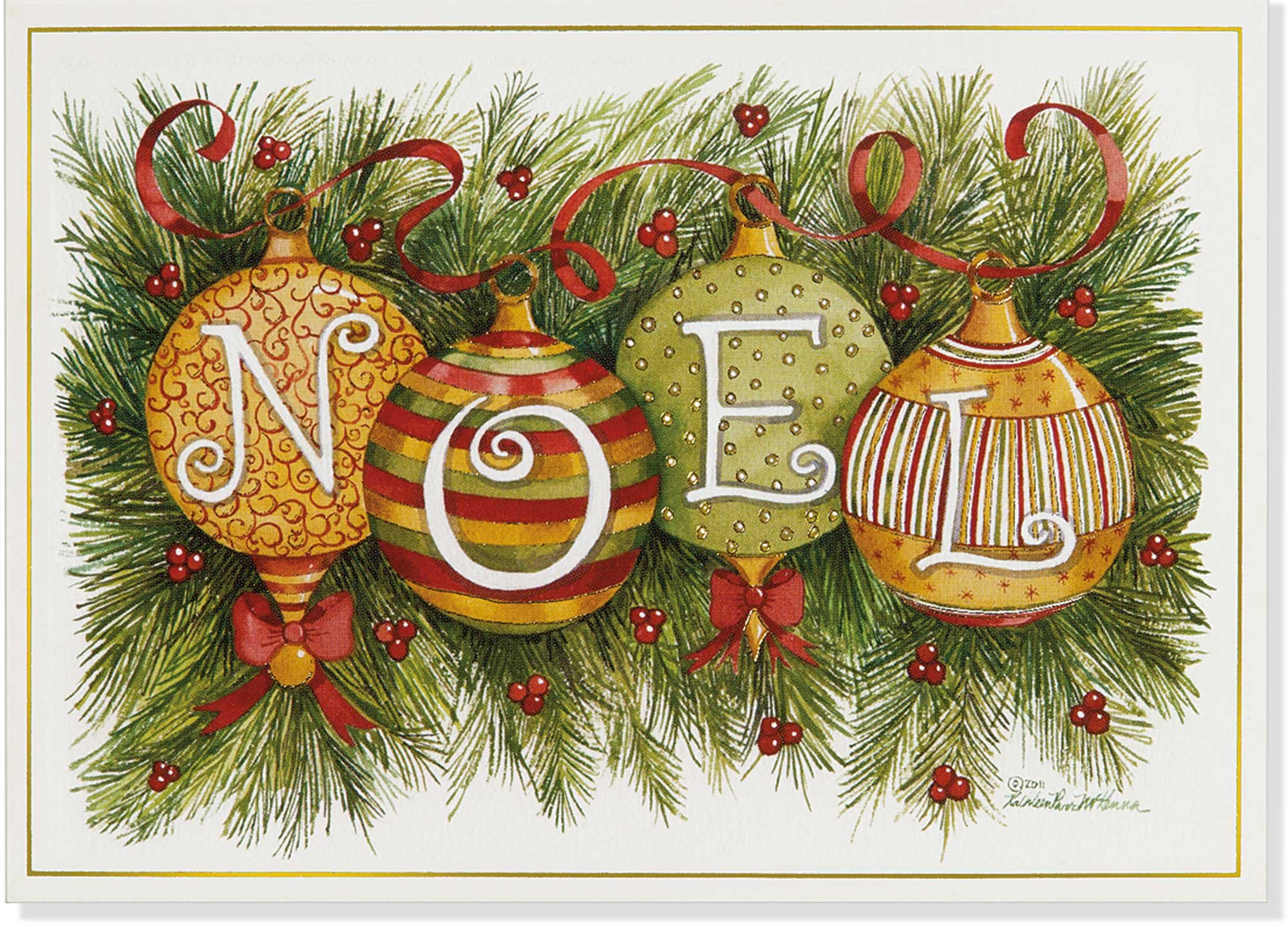 Noel Ornaments: Small Boxed Holiday Cards